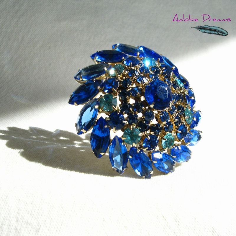 Blue Brooch - Etsy