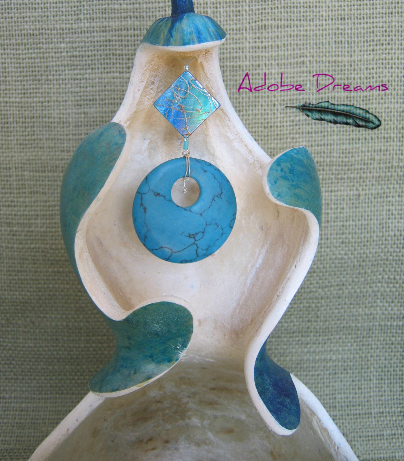 Hand Carved Gourd. Gourd Sculpture. Hand Painted Gourd Art. Jewelry ...