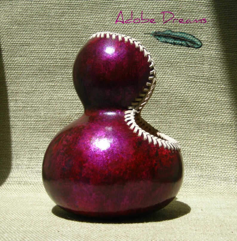 Hand Painted Gourd With Leather Lacing. Hand Carved Gourd. Gourd Art ...