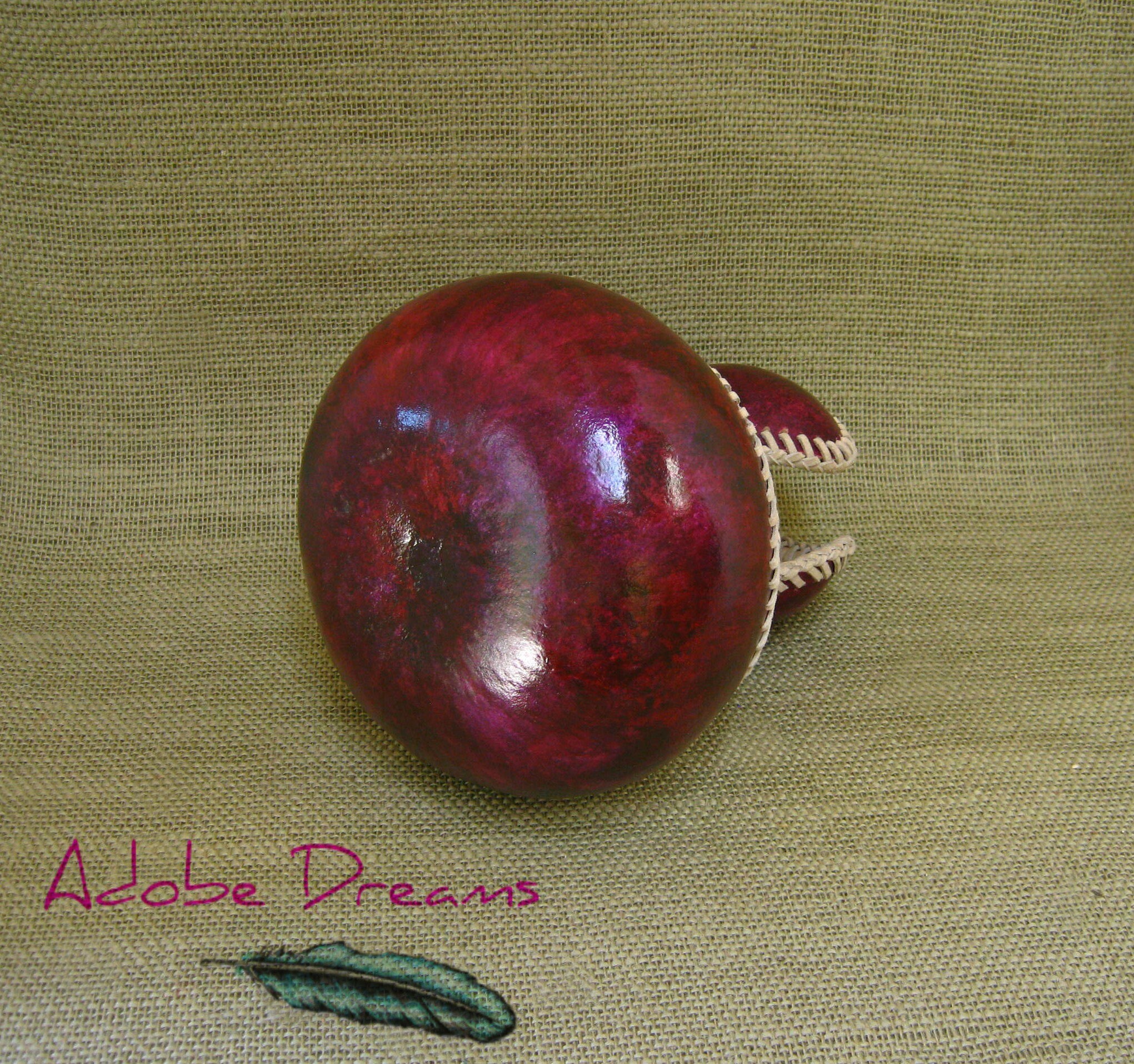 Hand Painted Gourd With Leather Lacing. Hand Carved Gourd. | Etsy