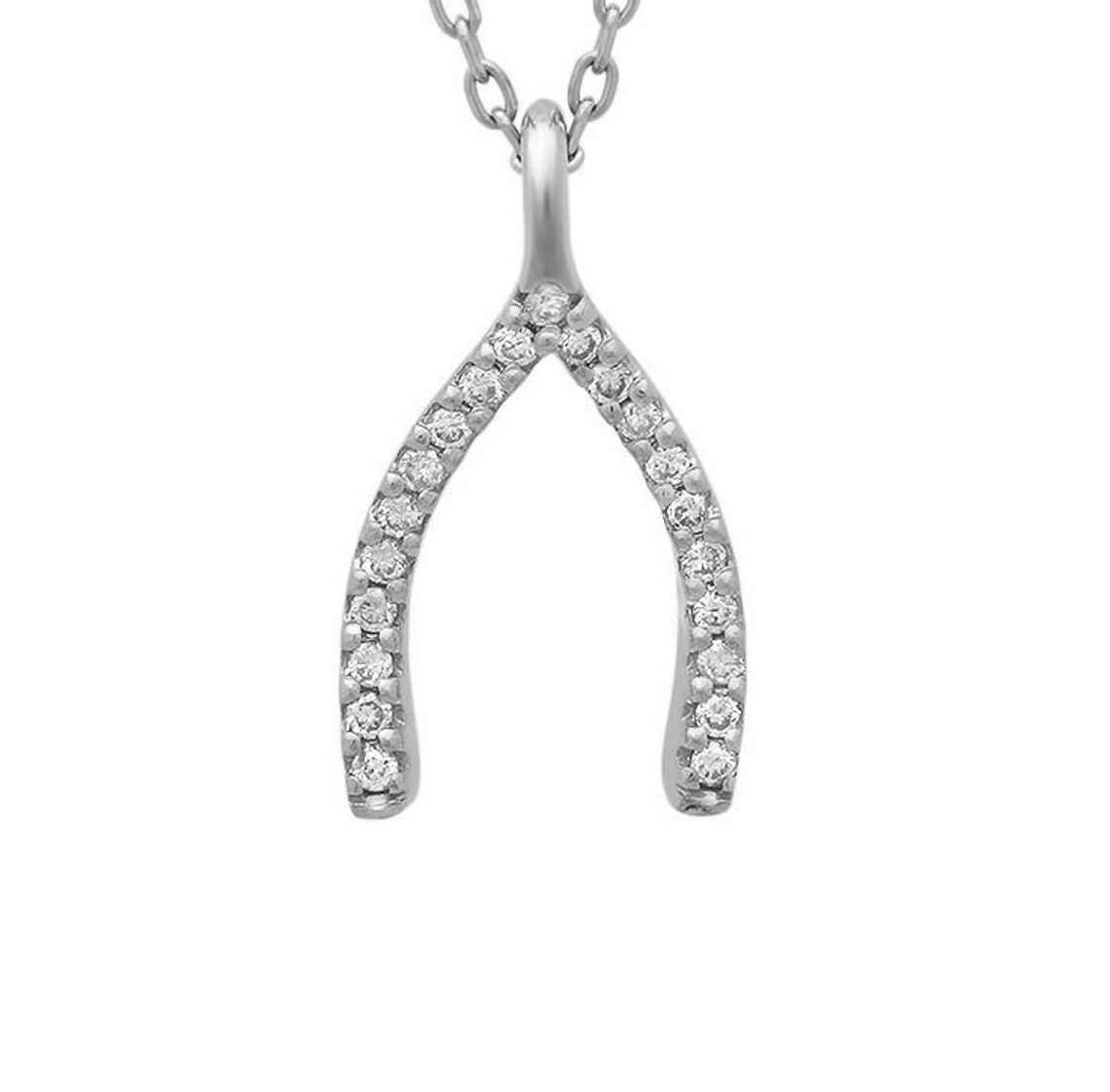 Diamond Wishbone Necklace Gold Wishbone Necklace Solid 14k - Etsy