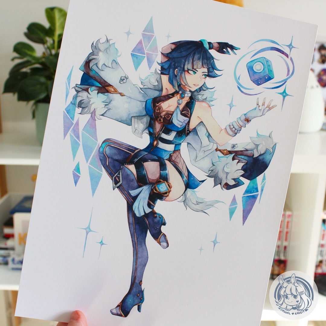 Yelan - A4/A5 Print | Genshin Impact Watercolour Fan Art - Etsy