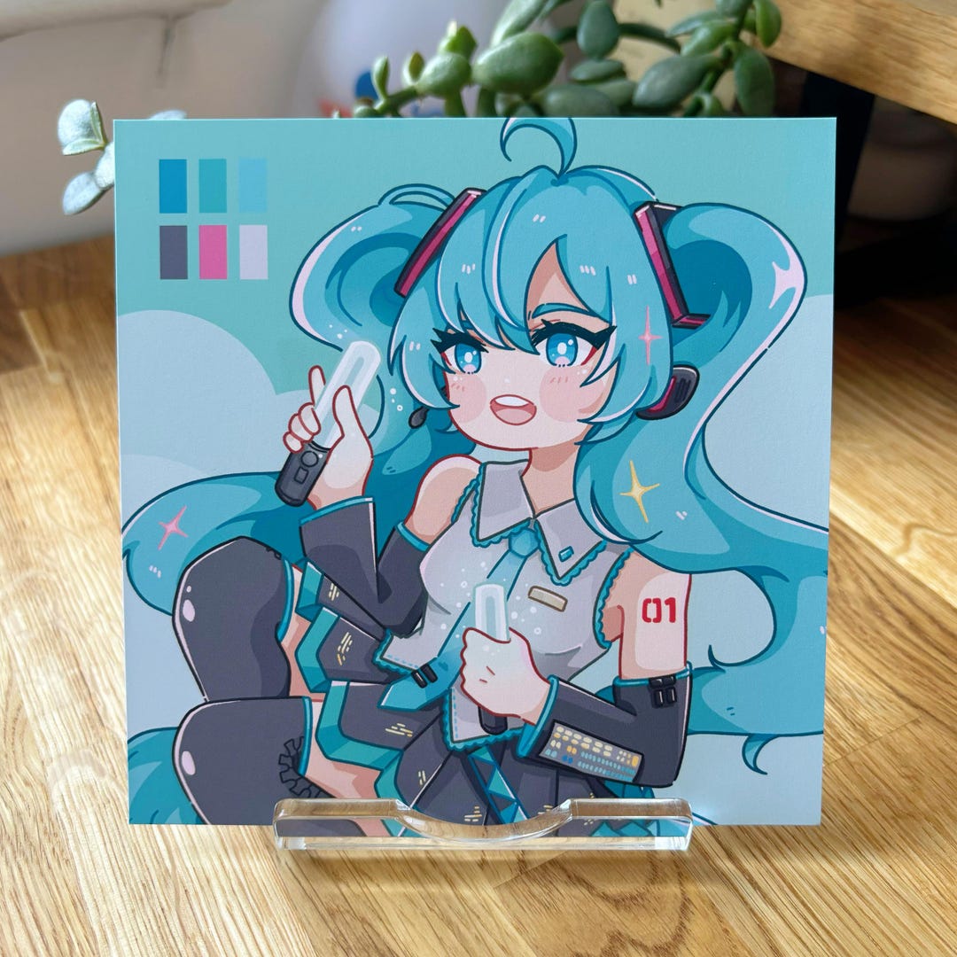 Miku Square Print 14.5cm Vocaloid Fanart - Etsy
