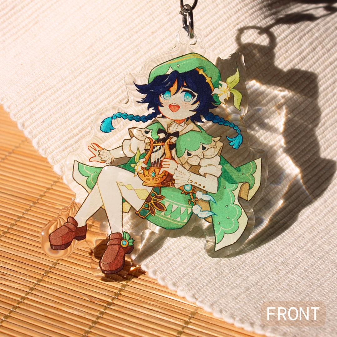 Venti Double-sided Acrylic Keychain/keyring/charm Genshin Impact Fan ...