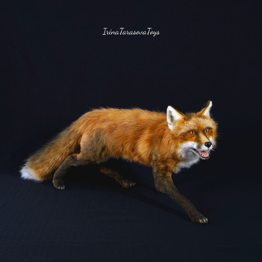 Fox Realistic Toy Poseable Pet Portrait Faux Fur Taxidermy Soft ...
