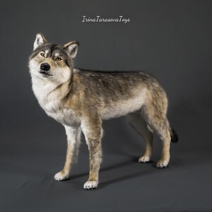 Wolf Realistic Animals Toy OOAK Art Doll Copy Wild Dog Soft Sculpture ...
