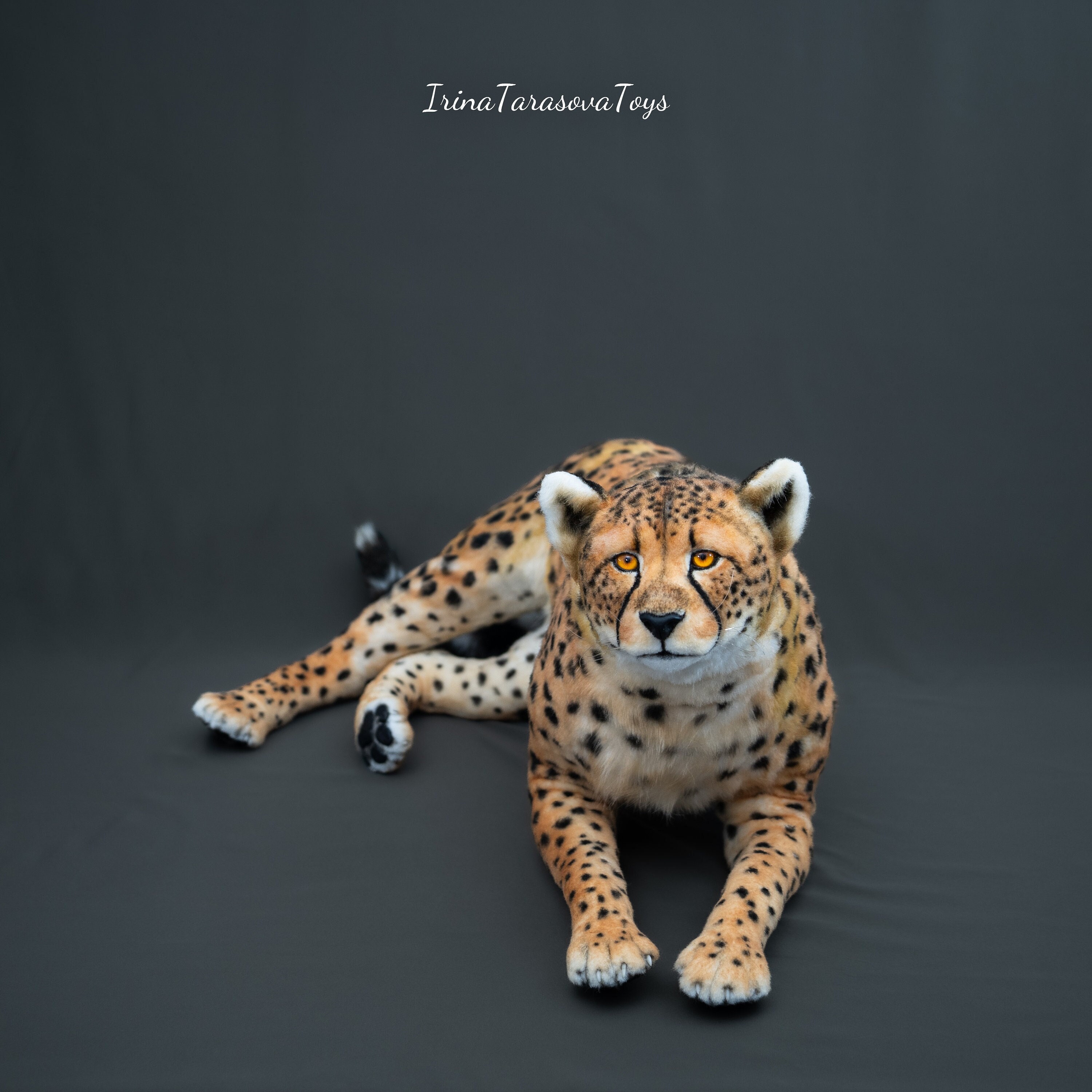 Realistic Toy Cheetah Wild Cat Taxidermy Replica Animal Sculpture Home ...