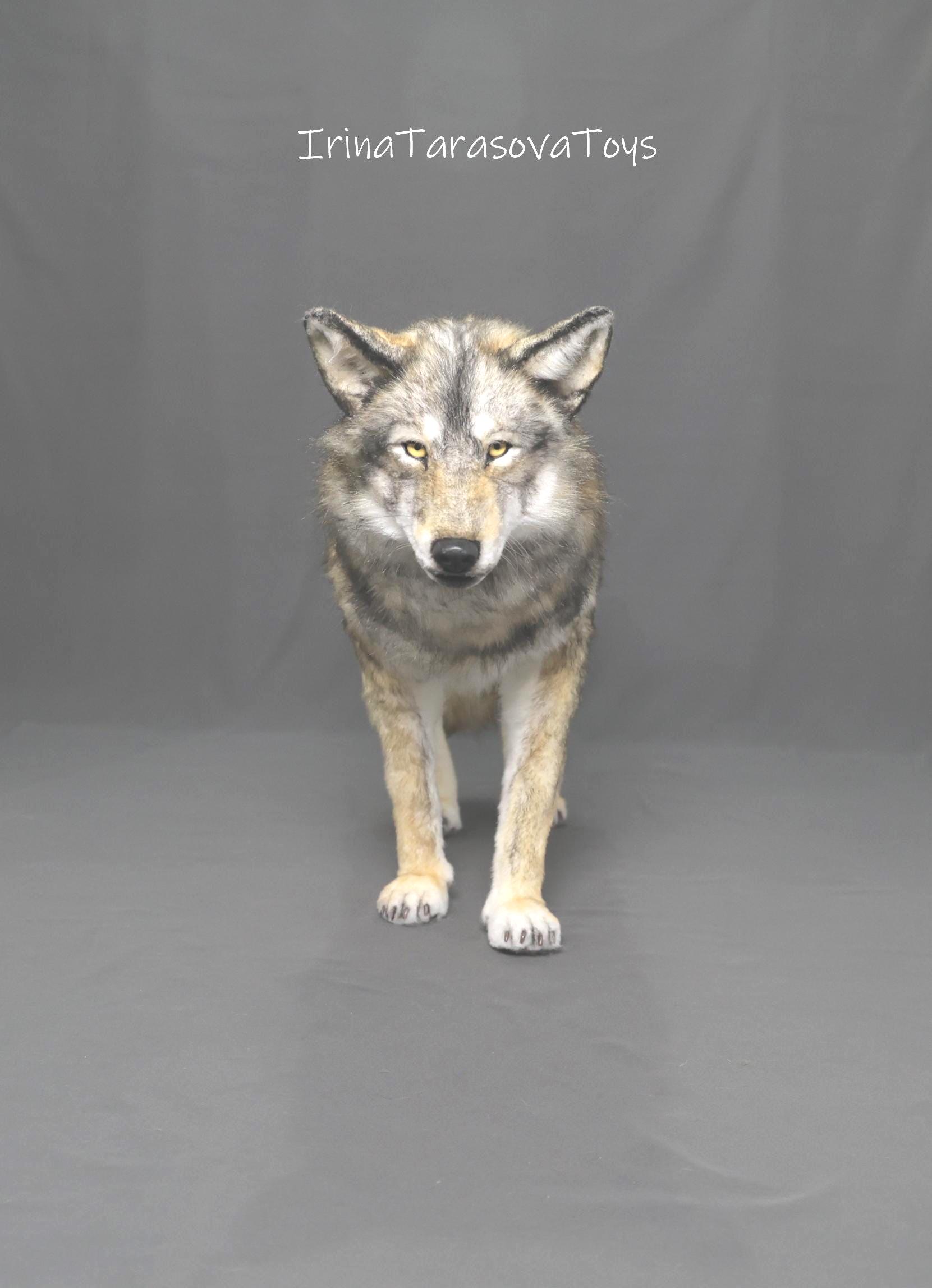 Wolf Realistic Animals Toy OOAK Art Doll Copy Wild Dog Soft Sculpture ...