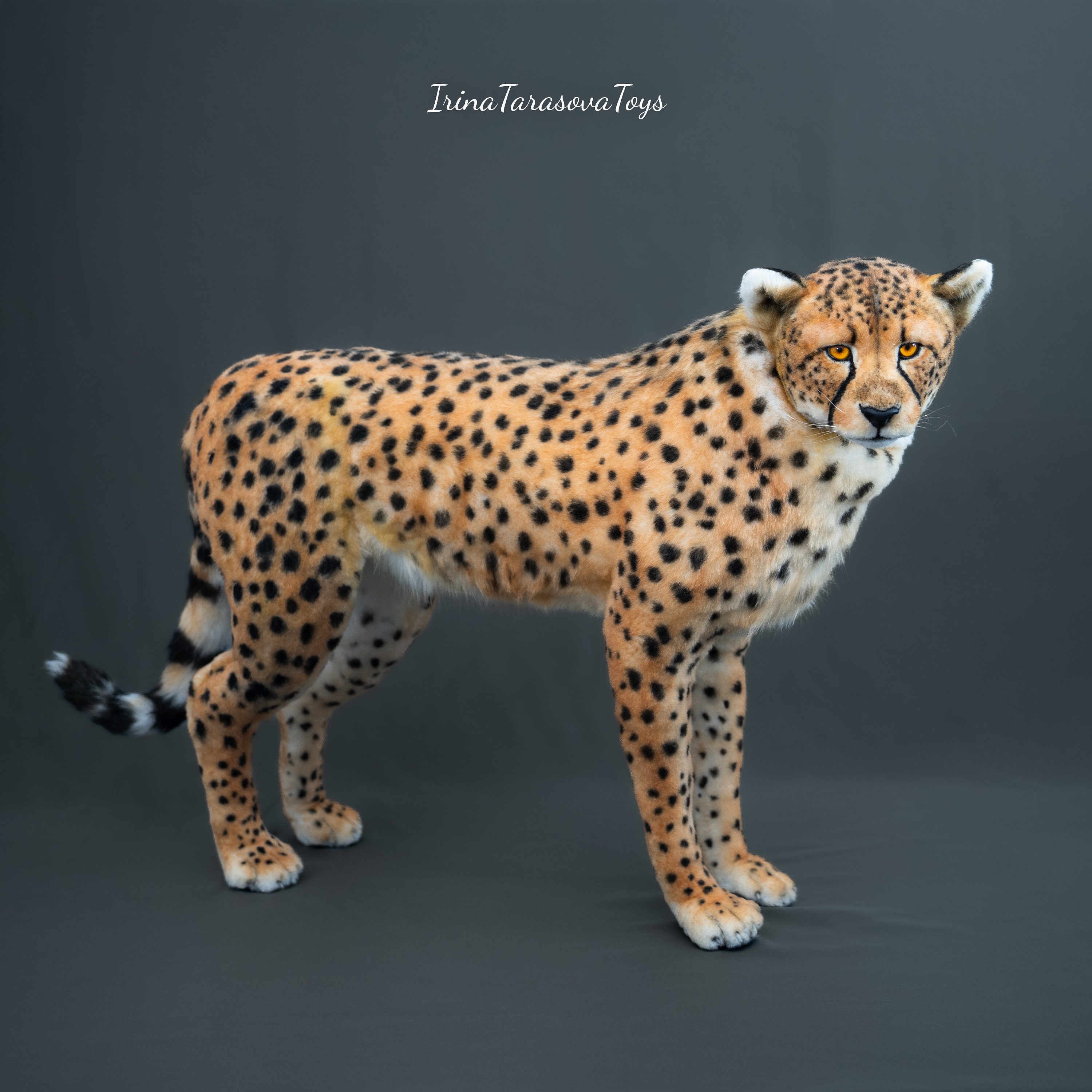 Realistic Toy Cheetah Wild Cat Taxidermy Replica Animal Sculpture Home ...