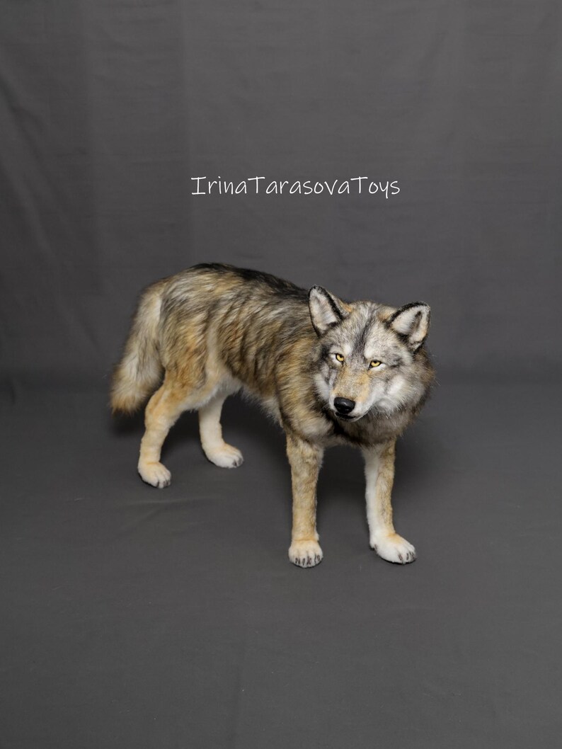 Wolf Realistic Animals Toy OOAK Art Doll Copy Wild Dog Soft Sculpture ...
