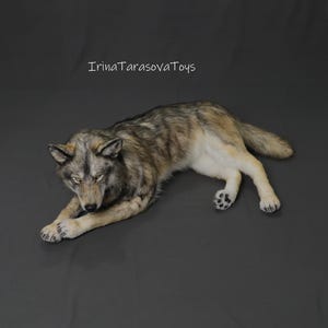 Wolf Realistic Animals Toy OOAK Art Doll Copy Wild Dog Soft Sculpture ...