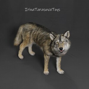 Wolf Realistic Animals Toy OOAK Art Doll Copy Wild Dog Soft Sculpture ...