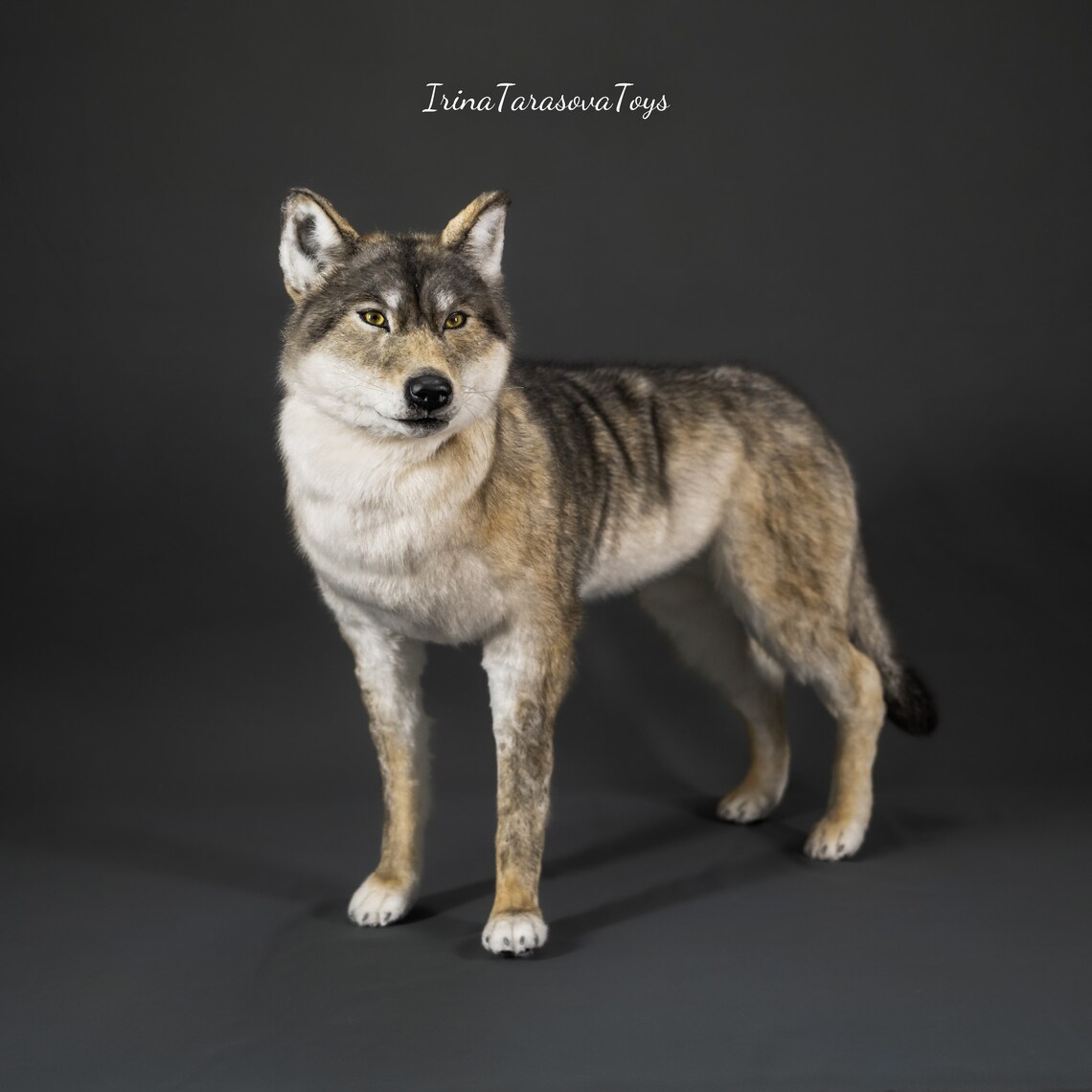 Wolf Realistic Animals Toy OOAK Art Doll Copy Wild Dog Soft Sculpture ...
