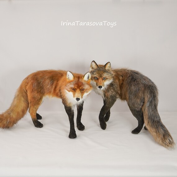 Fox Realistic Toy Poseable Pet Portrait Faux Fur Taxidermy - Etsy