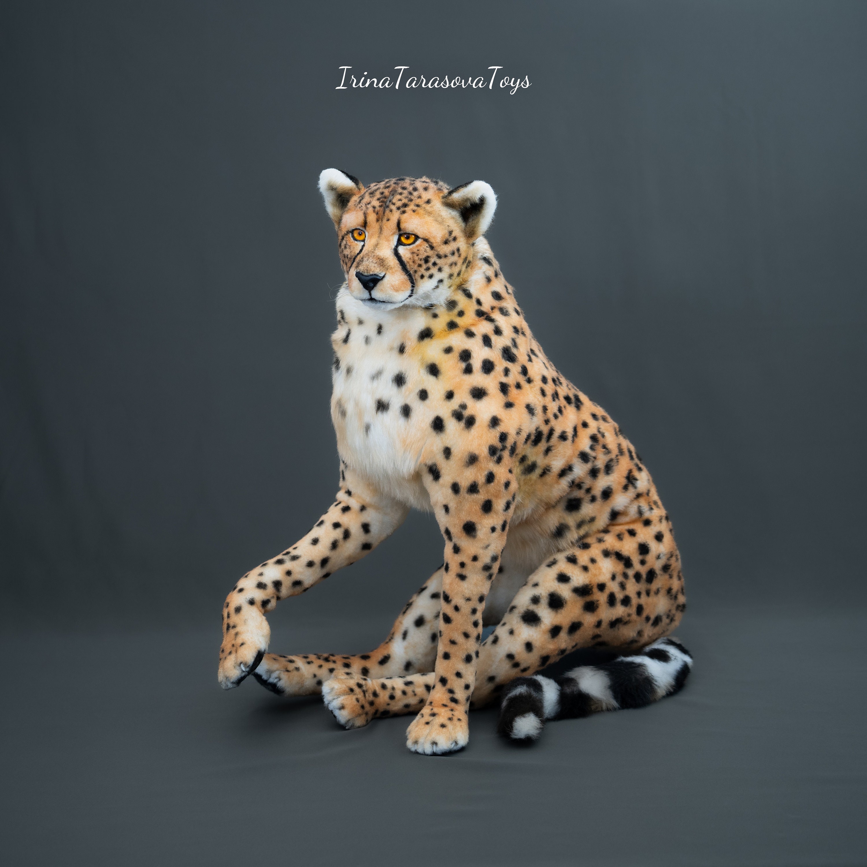 Realistic Toy Cheetah Wild Cat Taxidermy Replica Animal Sculpture Home ...