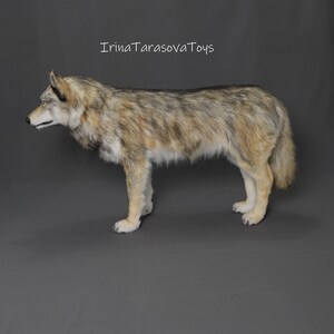 Wolf Realistic Animals Toy OOAK Art Doll Copy Wild Dog Soft Sculpture ...