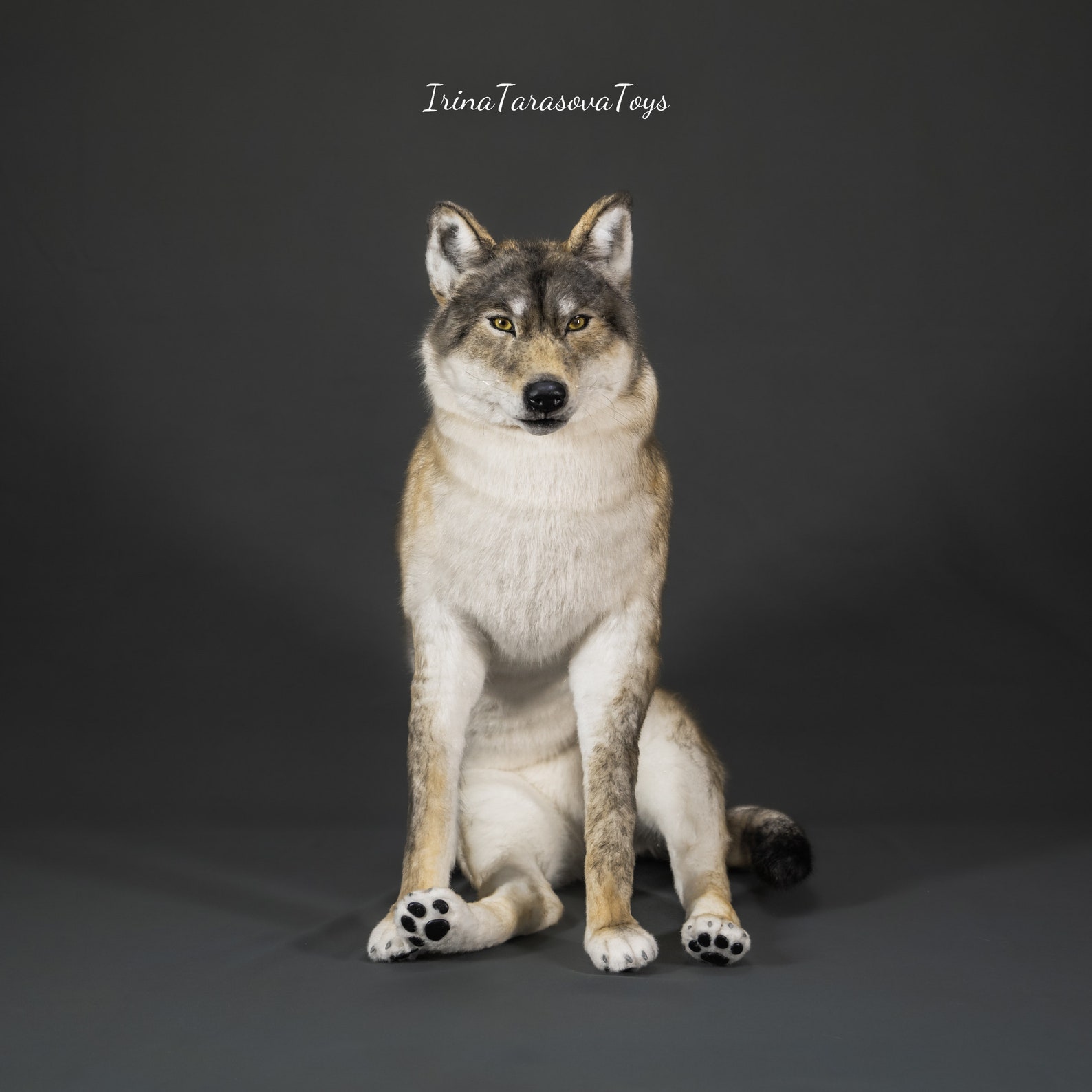 Wolf Realistic Animals Toy OOAK Art Doll Copy Wild Dog Soft Sculpture ...