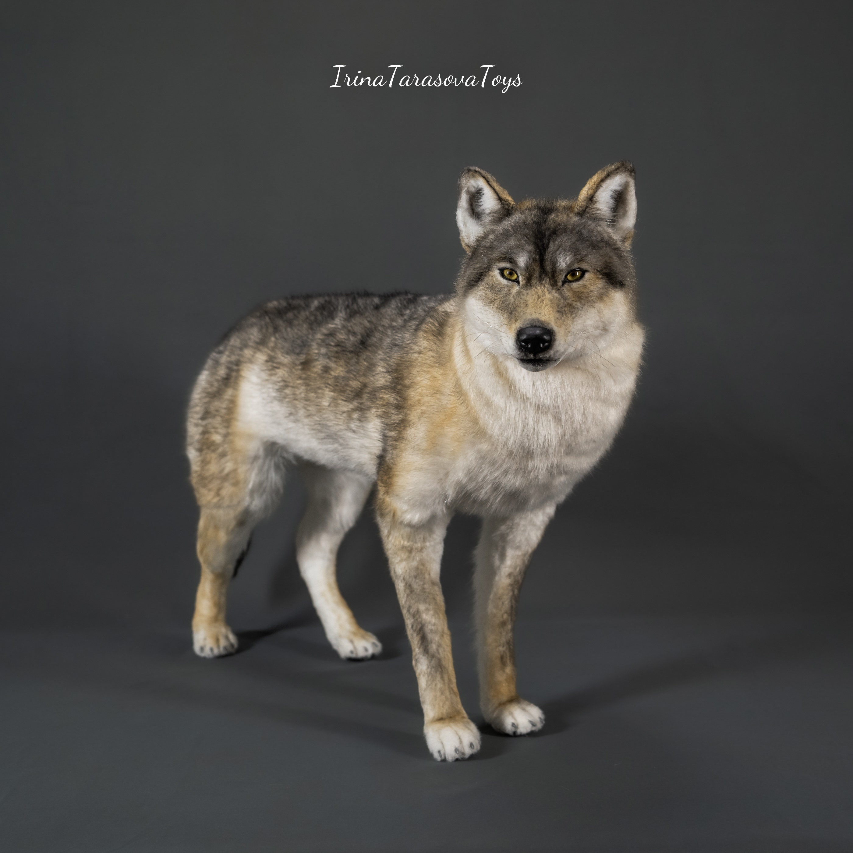 Wolf Realistic Animals Toy OOAK Art Doll Copy Wild Dog Soft Sculpture ...