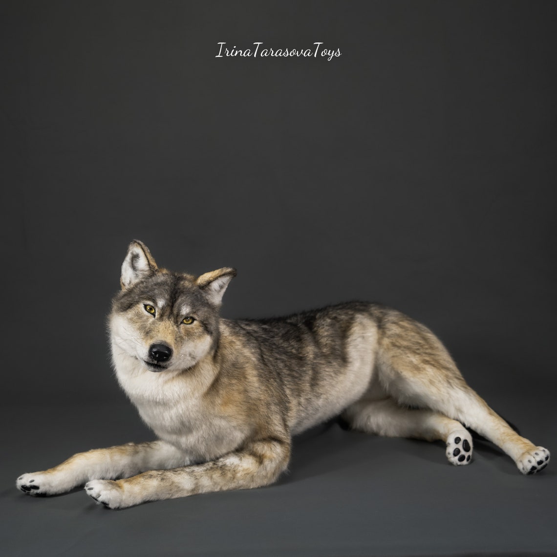 Wolf Realistic Animals Toy OOAK Art Doll Copy Wild Dog Soft Sculpture ...