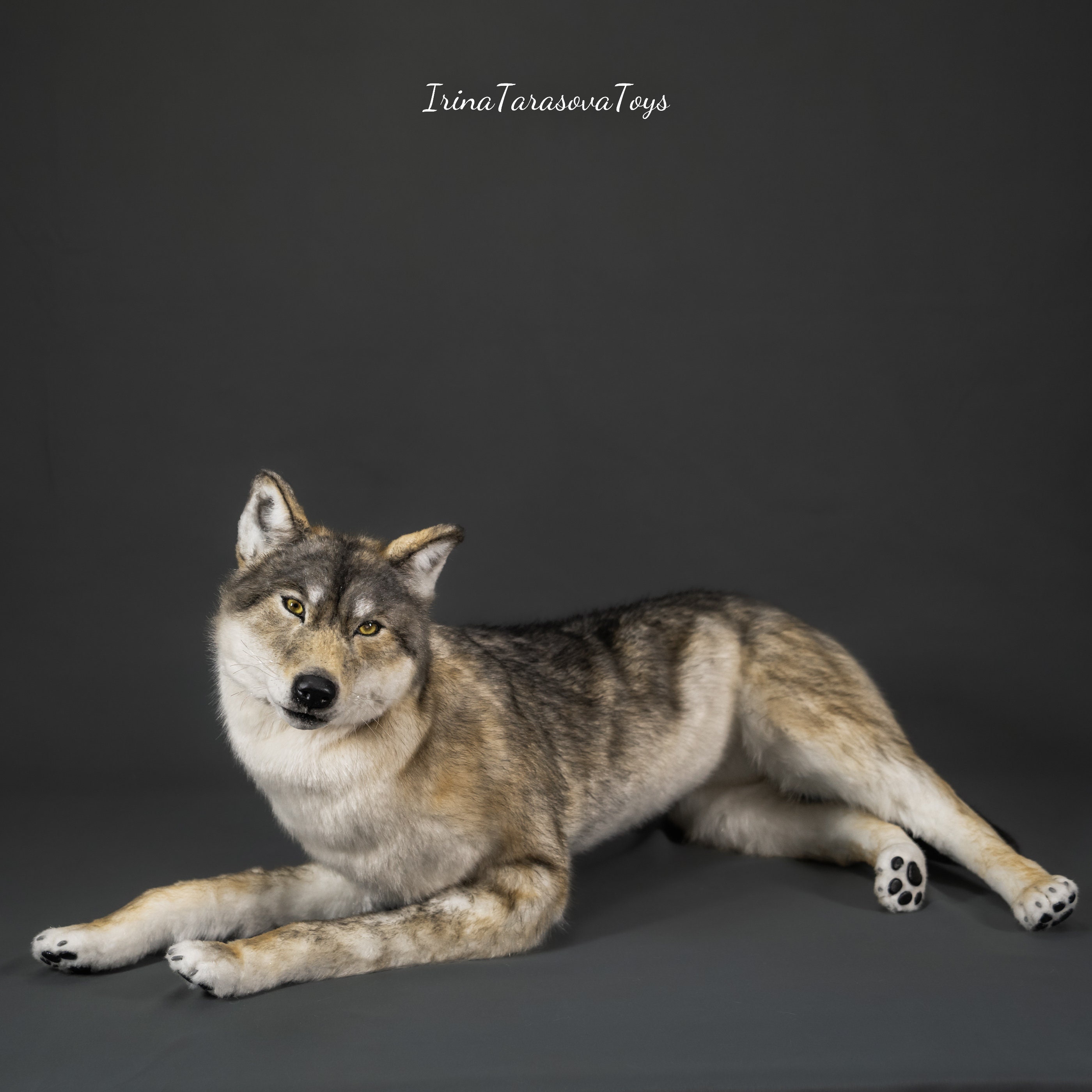 Wolf Realistic Animals Toy OOAK Art Doll Copy Wild Dog Soft Sculpture ...