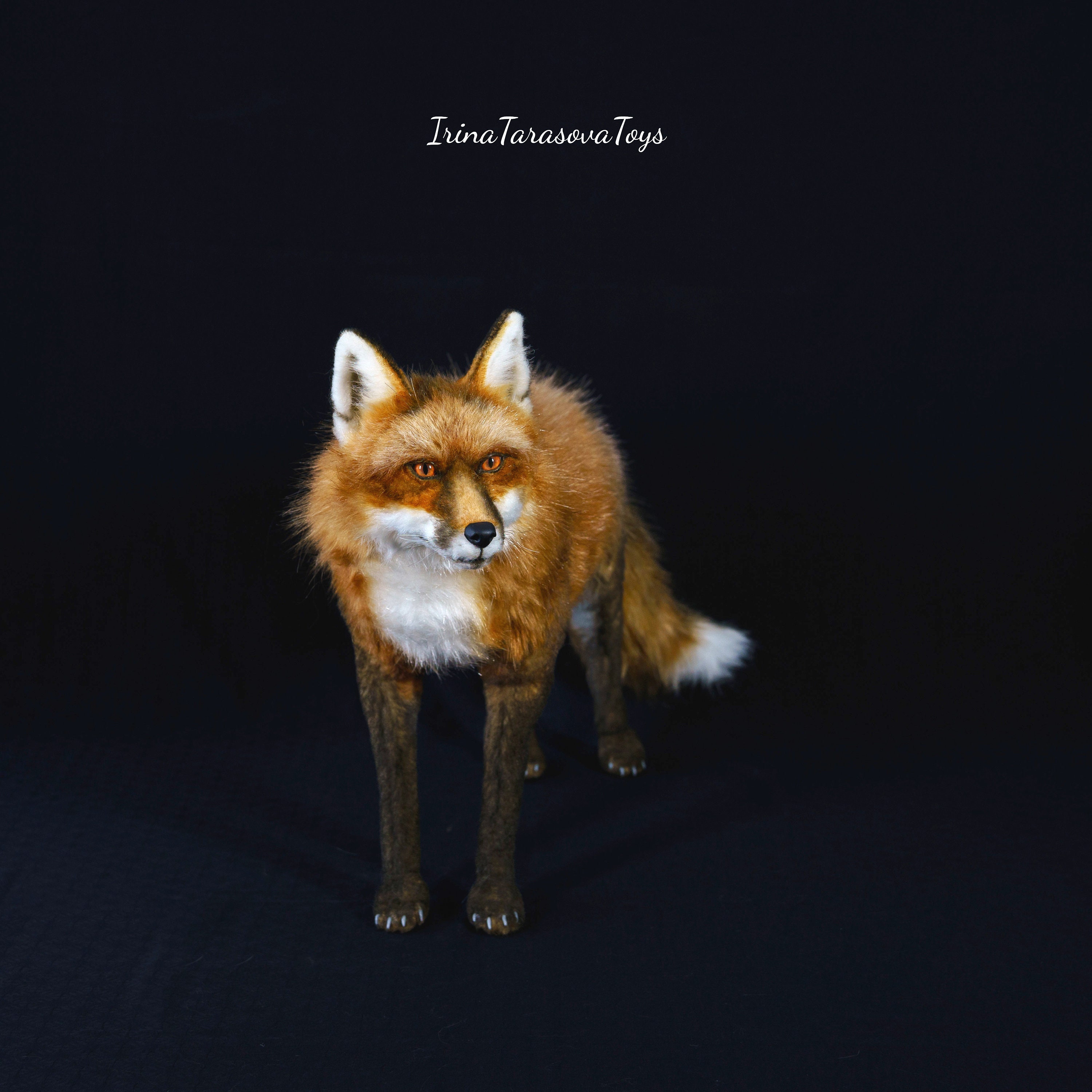 Fox Realistic Toy Poseable Pet Portrait Faux Fur Taxidermy Soft ...