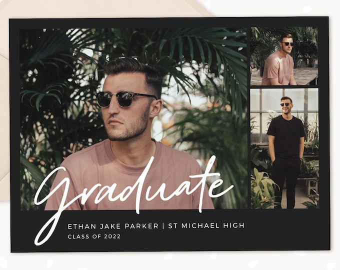Guy Graduation Announcement Graduation Announcement Boy - Etsy