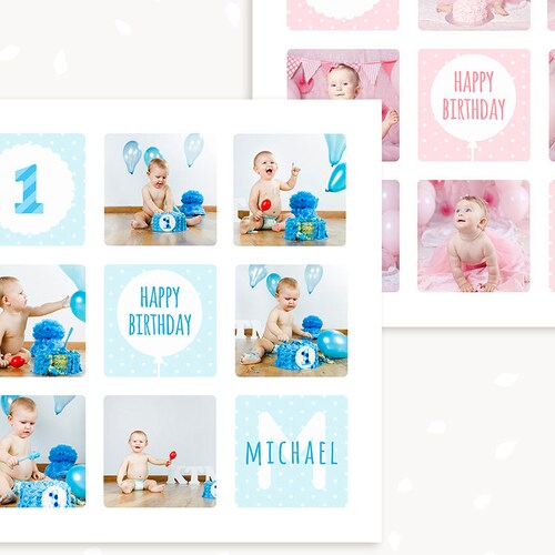 Cake Smash Photo Collage Template First Birthday Cake Smash - Etsy