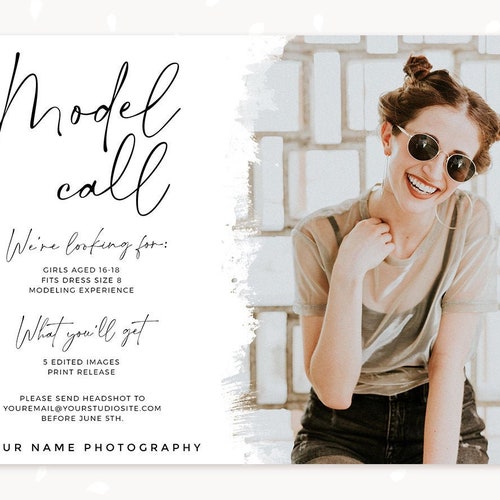 Model Call Template Photography Casting Call Photography | Etsy