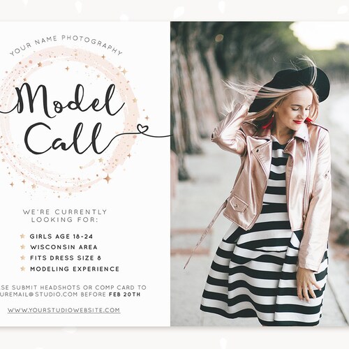 Model Call Template Photography Casting Call Photography - Etsy