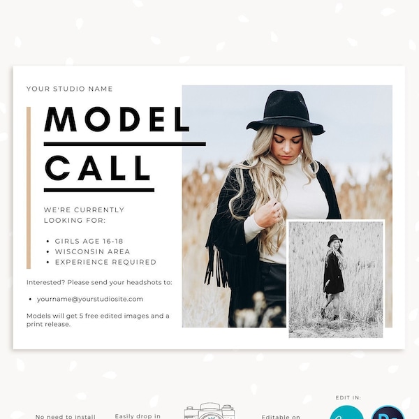Model Call Template - Etsy