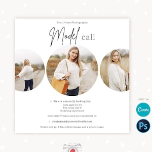 Model Call Template, Photography Casting Call, Photography Model Call ...