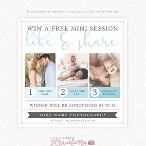 Contest Template Giveaway Template Facebook Template Social - Etsy