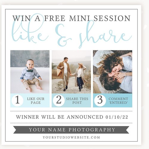 Contest Template Giveaway Template Facebook Template Social - Etsy