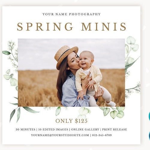 Spring Mini Sessions Template Canva Photoshop Spring Mini - Etsy