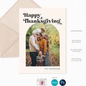 Thanksgiving Card Template, Editable Thanksgiving Card, Canva ...