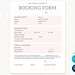 Photography Forms, Client Booking Form for Photographer, Form Templates ...
