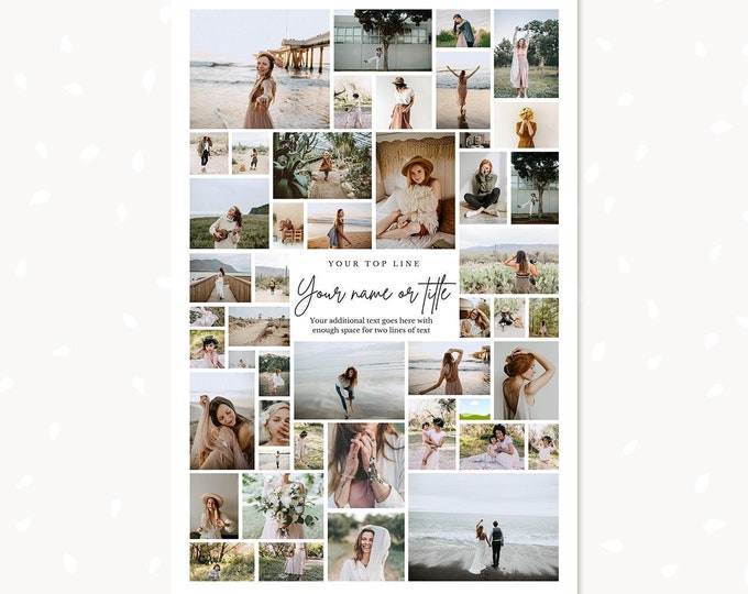 24x36 Photo Collage, Poster Collage Template for 47 Photos, Poster Size ...