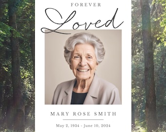 Editable Funeral Poster Template – Celebration of Life Memorial Sign ...