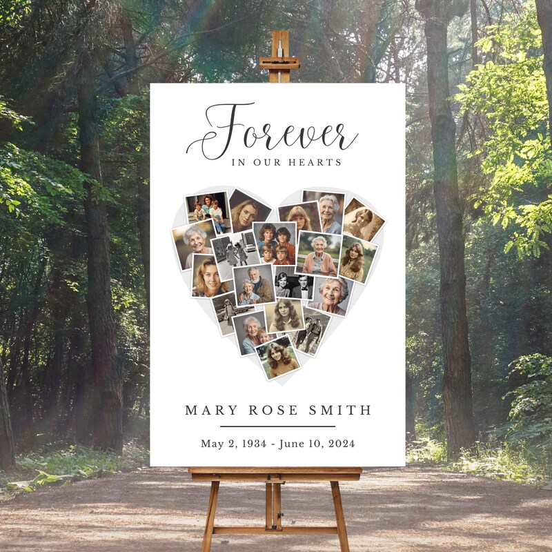 Funeral Photo Collage Sign - Etsy