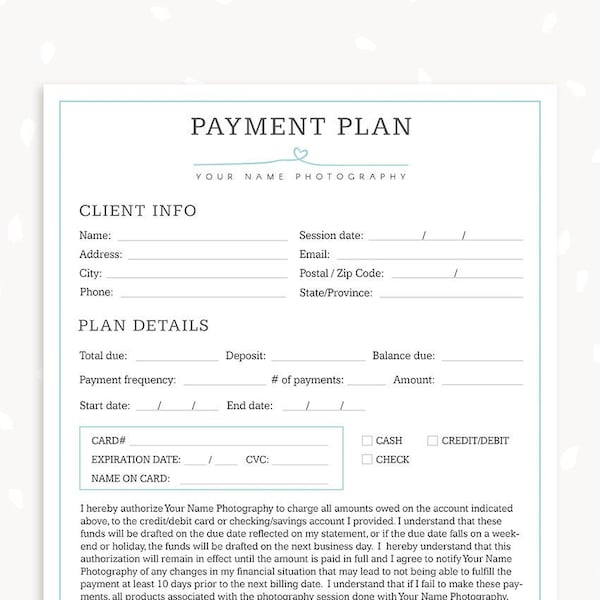 Payment Plan Form - Etsy