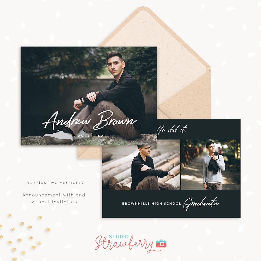 Guy Graduation Announcement, Graduation Announcement Boy, Graduation ...
