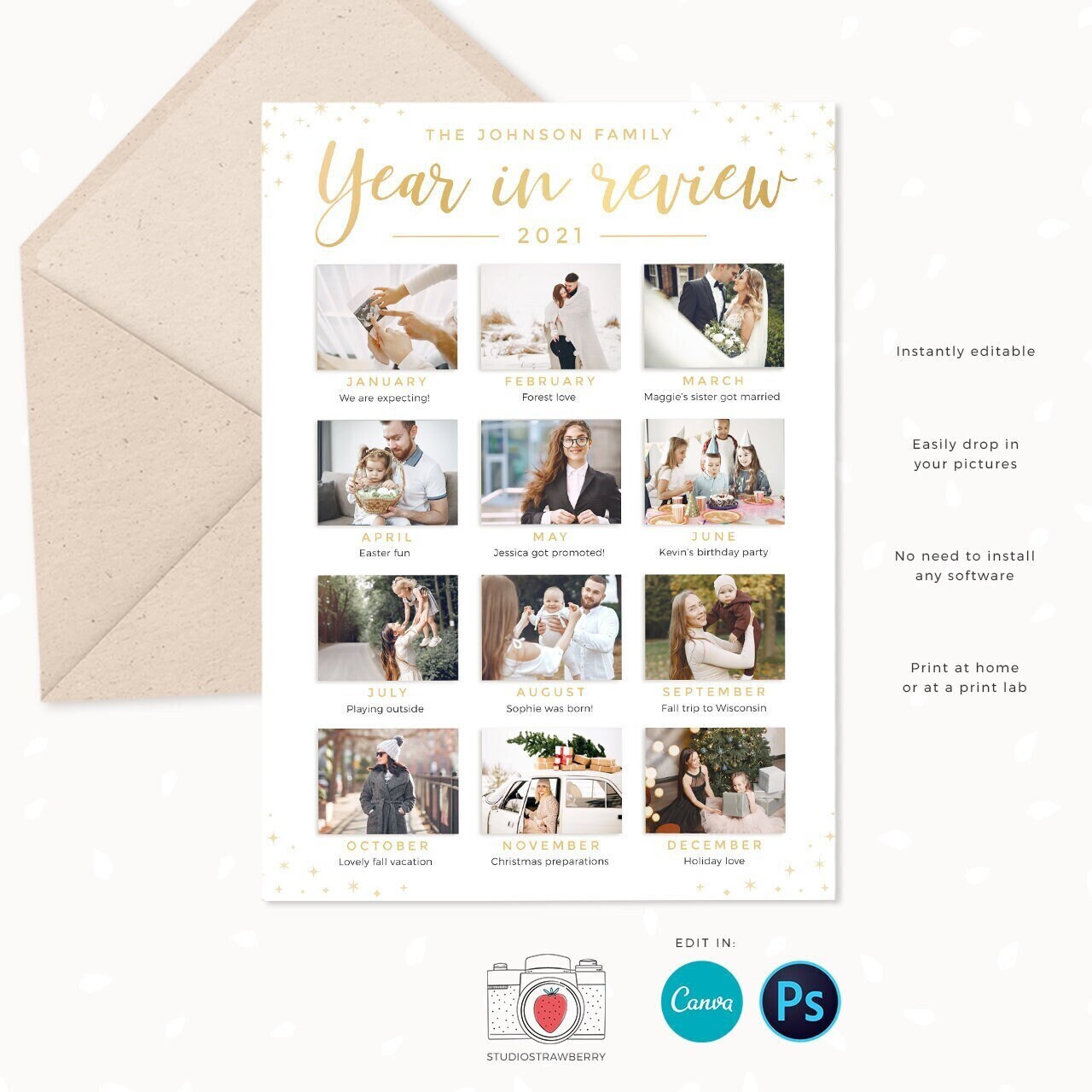 Year In Review Christmas Card Template 2021 Monthly Overview Etsy year-in-review-christmas-card-template-2021-monthly-overview-etsy
