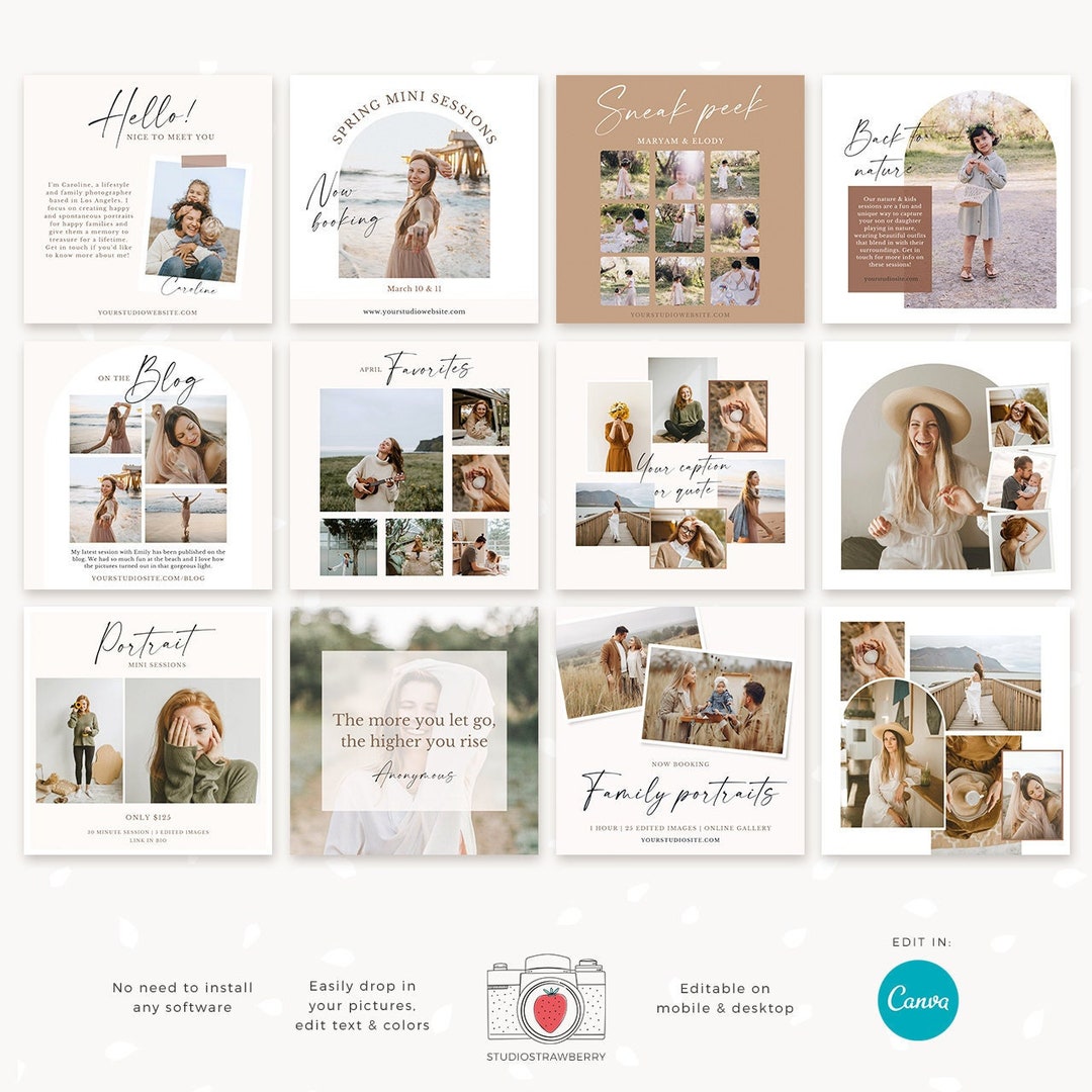 Photographer Instagram Template, Photographer Instagram Posts ...