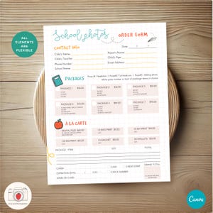 Printable School Photo Order Form, School Picture Pricing Template ...