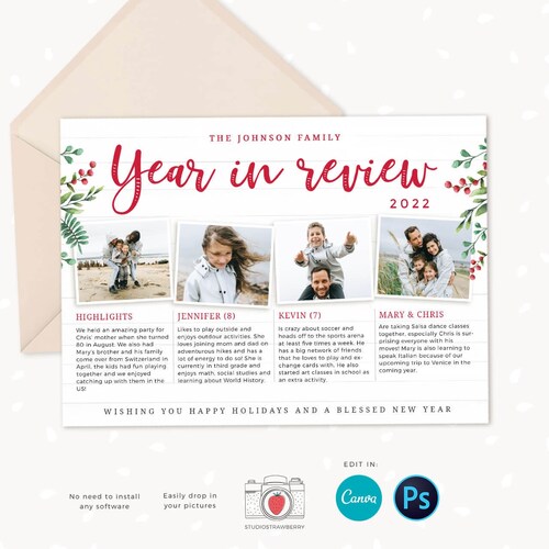 Year in Review Christmas Card Template 2022 Overview Year in - Etsy
