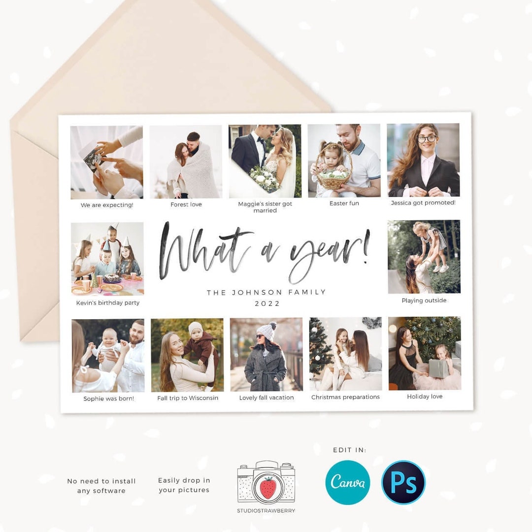 Year in Review Card Template, Canva, 2024 Collage, Year in Review ...