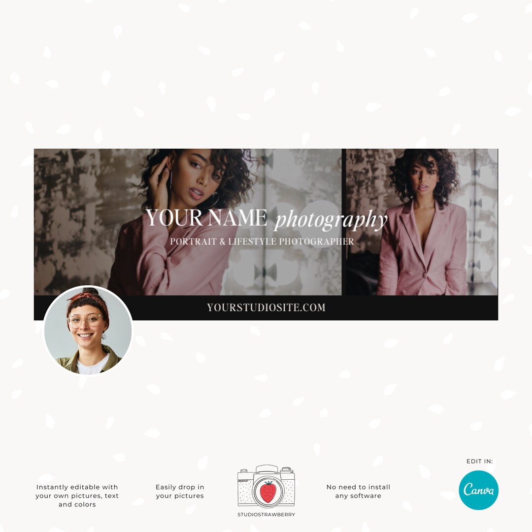 Customizable Facebook Cover Template for Photographers, Editable Canva ...