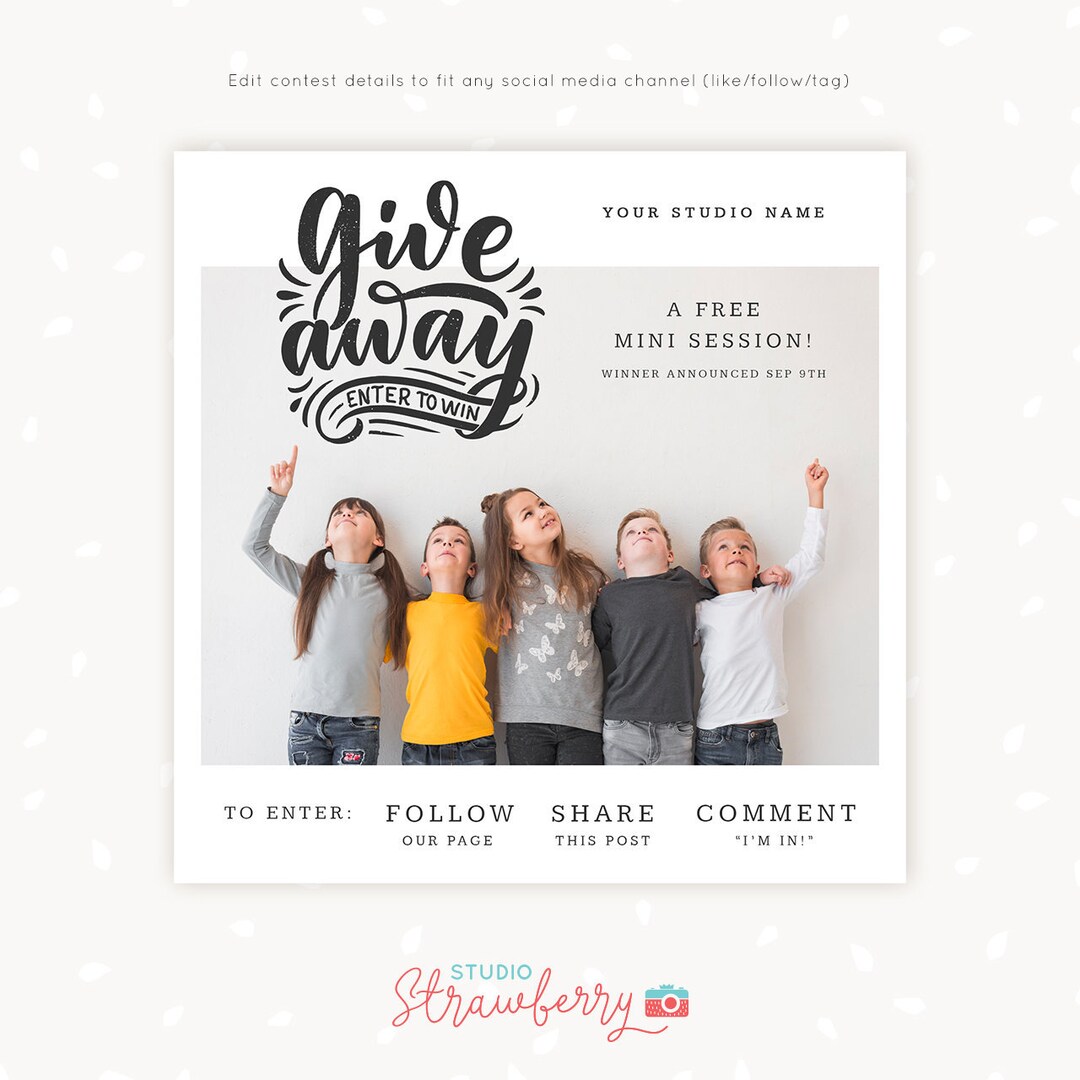 Contest Template, Giveaway Template, Facebook Template, Social Media ...