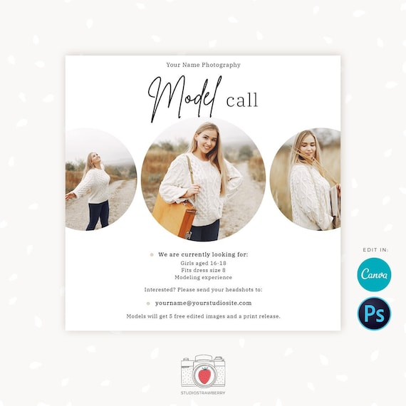Model Call Template Photography Casting Call Photography - Etsy