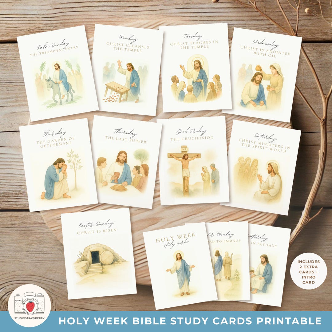 Holy Week Bible Study Cards Printable | Easter Devotional for Families ...